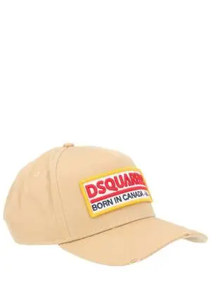 Dsquared2 Baseball Cap With Logo Patch - Beige