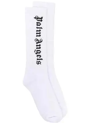 Palm Angels Classic Logo Crew Socks - White Black