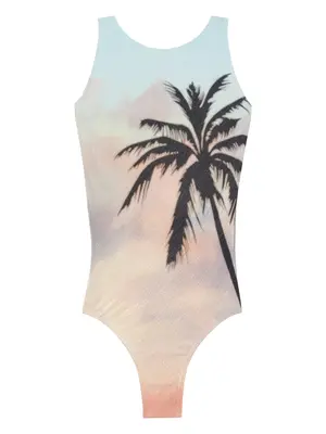 Palm Angels Sunrise Palm Swimsuit - Multicolor - Black