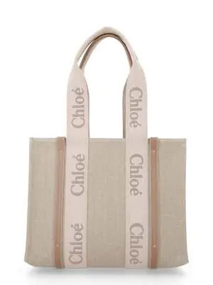 Chloé Woody Tote Bag - Beige