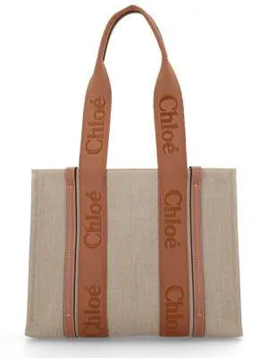 Chloé Woody Tote Bag - Beige