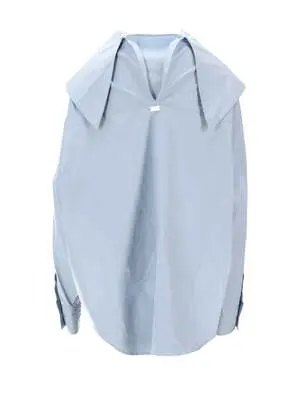 AMI Paris Long Sleeve Bandana Blouse - Ciel