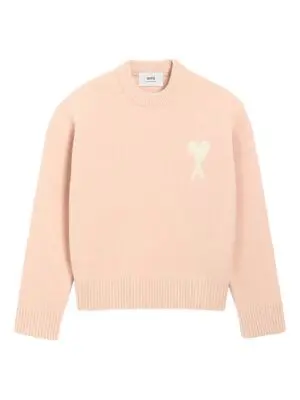Ami Crew Neck Sweater - Poudre/ecru