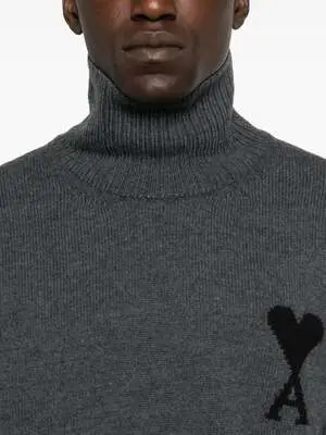 Ami Turtleneck Sweater With Heart Logo