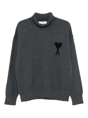 Ami Turtleneck Sweater With Heart Logo