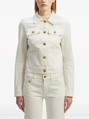 Palm Angels Cotton Denim Jacket - Ecru