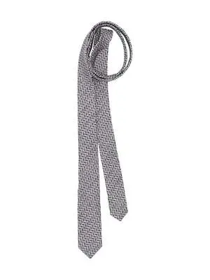 Prada Embroidered Tie - Acciaio