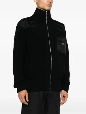Prada Re-nylon Panelling Cardigan
