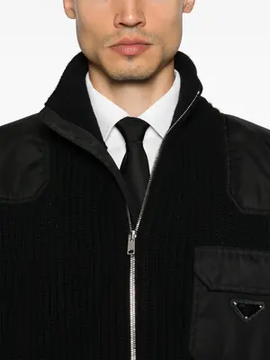 Prada Re-nylon Panelling Cardigan