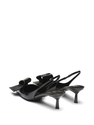 Prada 55mm Crystal-embellished Slingback Pumps - Nero