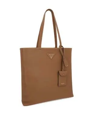 Prada Triangle Logo Tote Bag