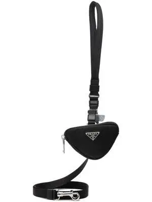 Prada Logo Plaque Dog Lead - Nero