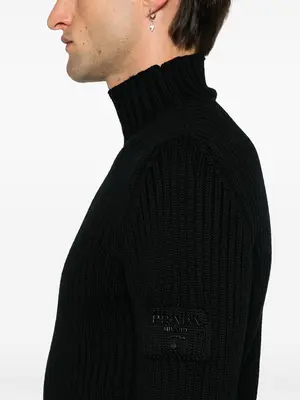 Prada Logo Lettering Virgin Wool Sweater
