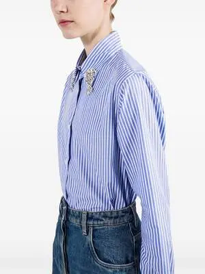 Prada Embroidered Stripe Shirt