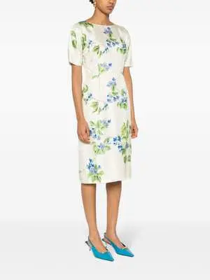 Prada Floral Print Twill Dress - Talco