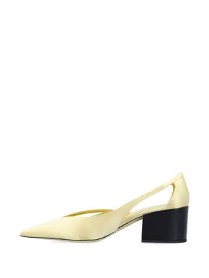 Prada 55mm Satin Cut Out Pumps - Limone