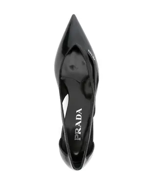 Prada 55mm Debossed Logo Pumps - Nero