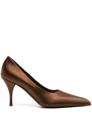 Prada Pointed Toe Satin Pumps