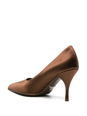 Prada Pointed Toe Satin Pumps