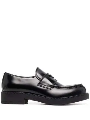 Prada Brushed Leather Loafers - Nero