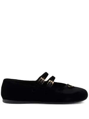 Prada Velvet Ballerina Shoes - Nero