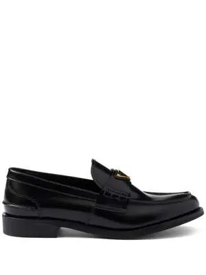 Prada Brushed Leather Loafers - Nero