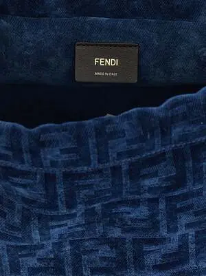 Fendi Ff Flocked Denim Backpack