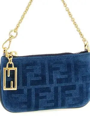 Fendi Ff Mini Denim Pouch