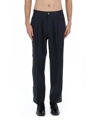 Herno Linen-blend Trousers - Blue
