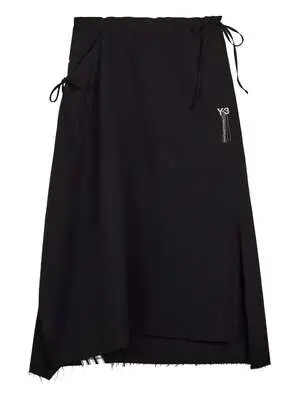 Y3 Uniform Raw Midi Skirt