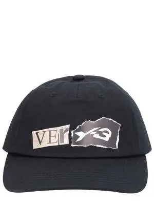 Y3 Logo Print Baseball Cap - Black