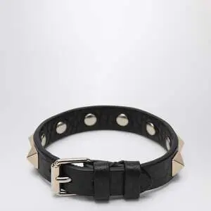 Valentino Garavani Leather Rockstud Bracelet - Black