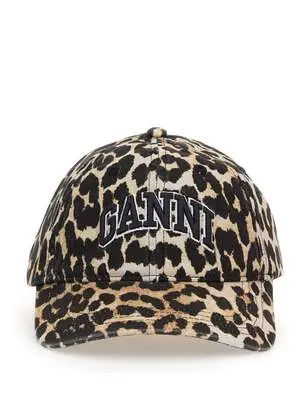GANNI Baseball Cap With Logo - Animalier