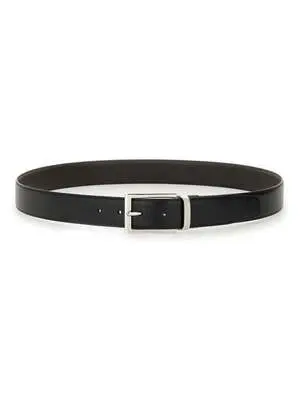 Zegna Reversible Leather Belt - Black