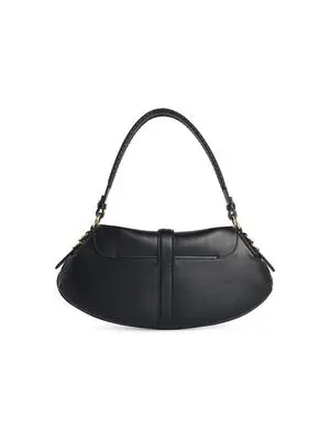 GANNI Leather Bag With Flap Closure