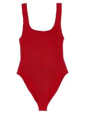 Hunza G Square Neck One-piece Swimsuit - Red