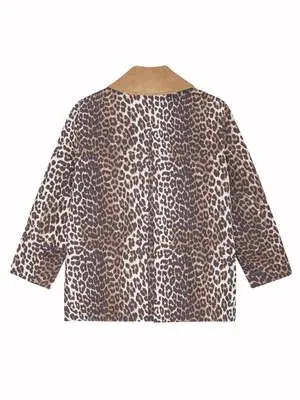 GANNI Leopard Print Midi Jacket