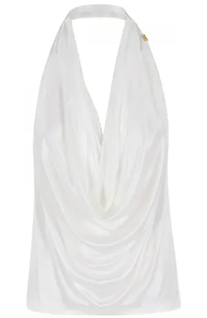 Elisabetta Franchi Jersey Halterneck Top