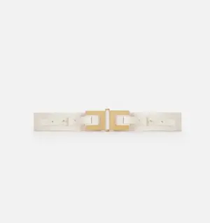 Elisabetta Franchi Leather Belt - Ivory