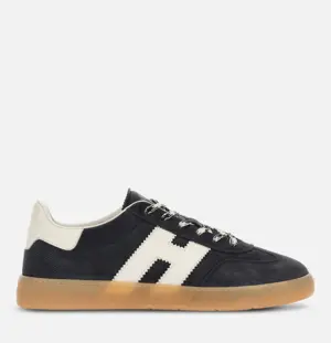 Hogan Suede Sneakers With Serrated H Detail - Blue