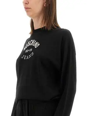 Moschino Oversized Virgin Wool Jersey With Logo
