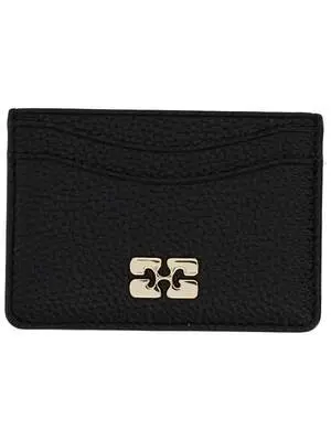 GANNI Card Holder With Logo - Black