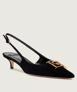 Elisabetta Franchi Suede Slingbacks - Black