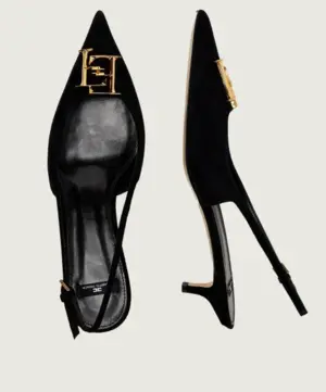 Elisabetta Franchi Suede Slingbacks - Black