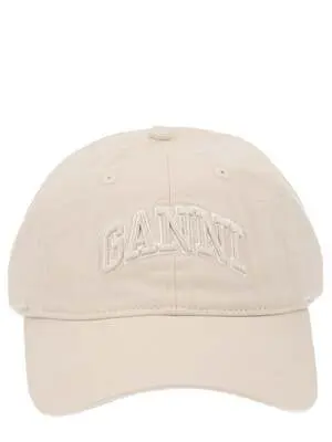 GANNI Logo Baseball Cap - Ivory