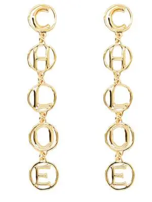 Chloé Script Earrings - Gold