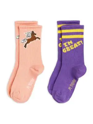 MINI RODINI Set Of Two Ankle Socks - Multicolour