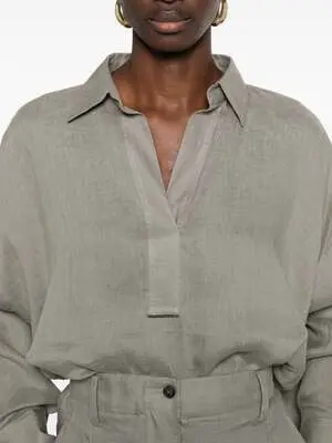 Brunello Cucinelli Linen V-neck Shirt