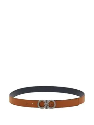 FERRAGAMO Gancini Leather Belt - Leather Brown