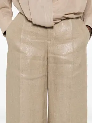 Brunello Cucinelli Linen Wide Leg Trousers
